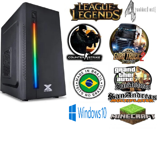 cpu pc gamer i3 barato 8gb ssd128g+hd500g roda autocad photshop corel ...