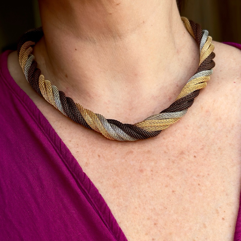 Colar Malha Curto Colorida Bijou de Luxo Alta Qualidade | Shopee Brasil