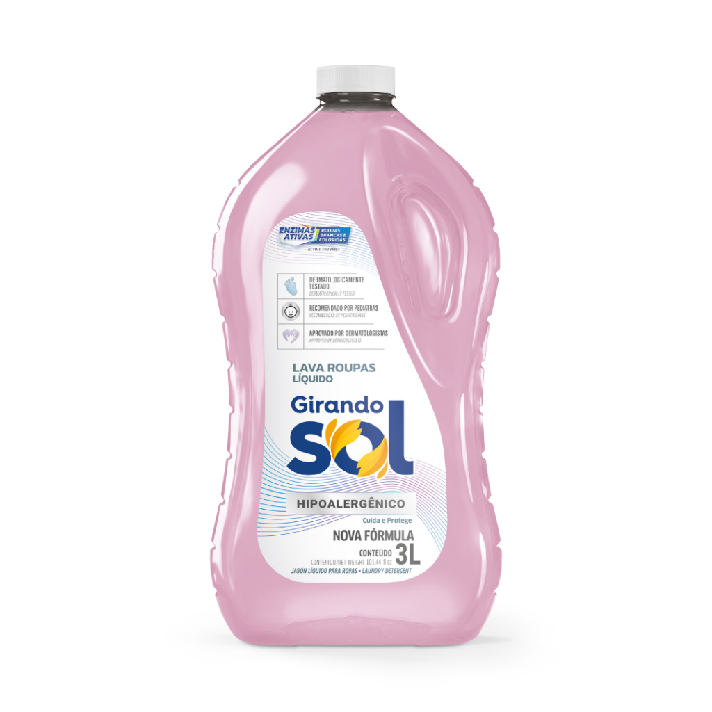 Lava Roupas Sabão Líquido Hipoalergênico 3 Litros - Girando Sol ...