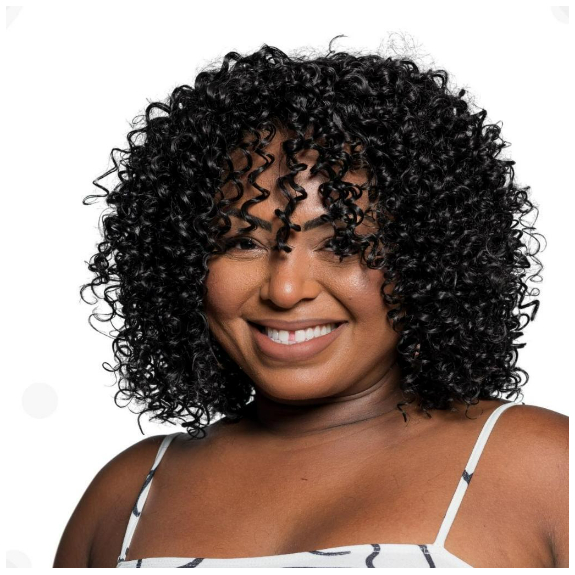 Peruca Cacheada Afro - Fibra 100% Organica - Cheia - Regulavel | Shopee ...