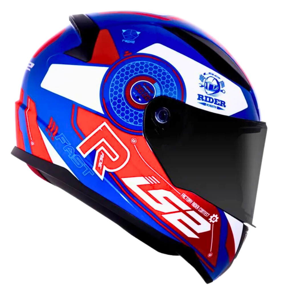 CAPACETE LS2 FF358 STRATUS AZUL VERMELHO MASCULINO FEMININO PROMOÇÃO ...