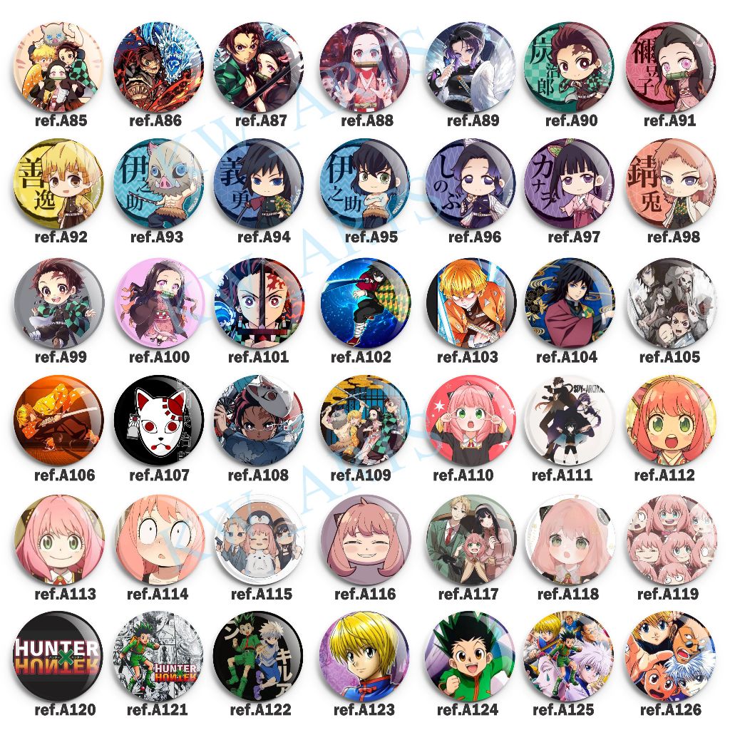 Kit 10 Botons 3,5cm Animes - Vc escolhe as imagens do catálogo- Broche ...