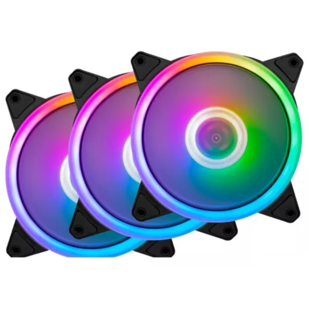 Kit 3 Fans Cooler Led Rgb 120mm Ventoinha Gabinete Pc Gamer - Corre Que ...
