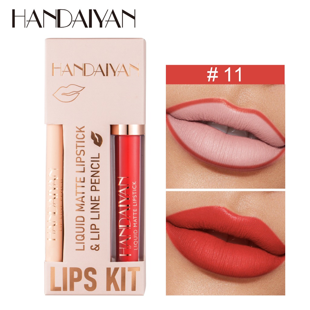 Forro labial fosco +Lip Gloss Set 12 Cores Batom sem cola Copo sem ...