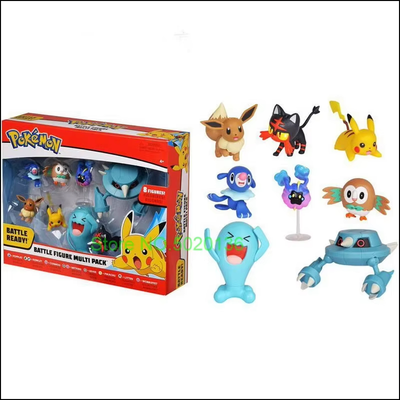 Conj. Pokemon Brinquedo Pikachu Metang Eevee Litten Popplio Rowlet Wobbuffet Cosmog | Shopee Brasil