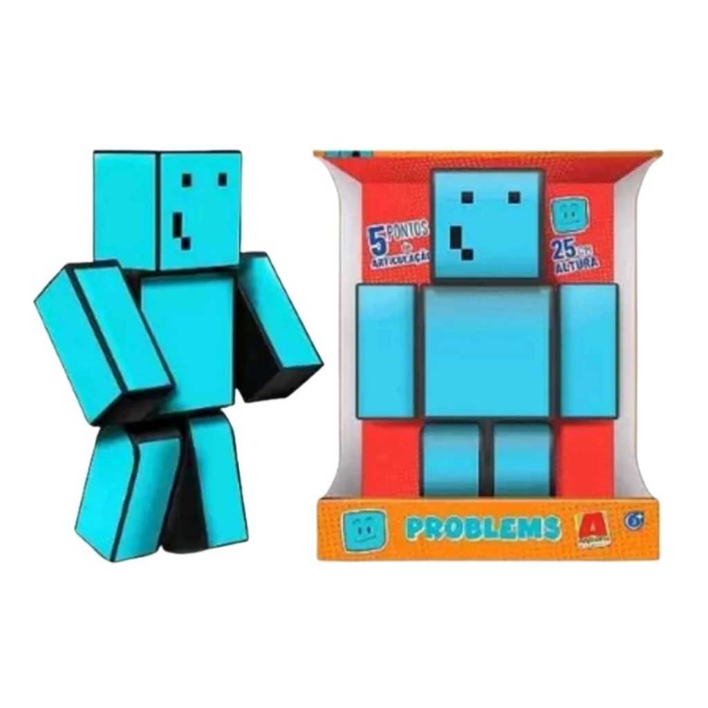 Boneco Minecraft Problems 25 cm Youtuber Articulado Gamer Skin ...
