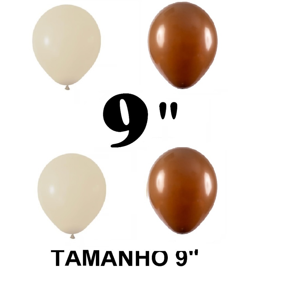 Balão - Bexiga Marrom c/ nude 9 polegadas Pacote - 30 unidades sortidos ...