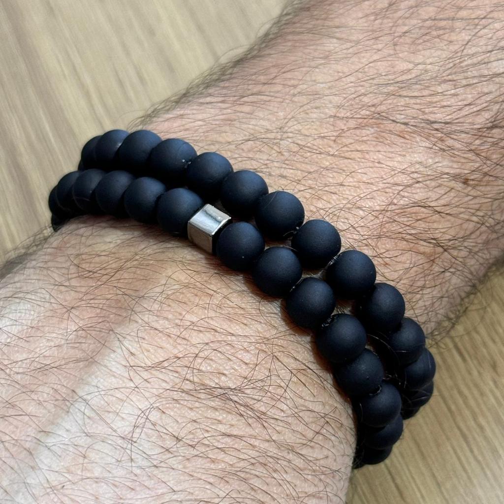 Combo Duas Pulseiras preta fosca - ótima qualidade. BLACK FRIDAY ...