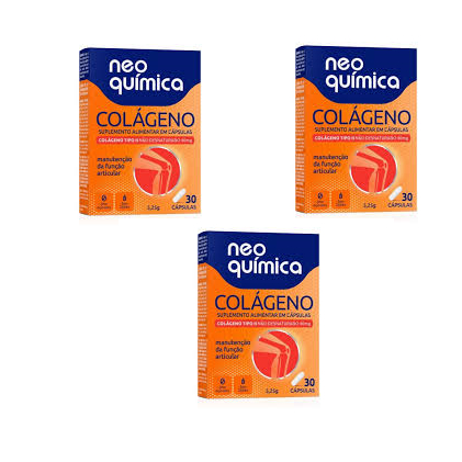 KIT 3 CAIXAS Colágeno Tipo II Neo Química caixa com 30 cápsulas ...