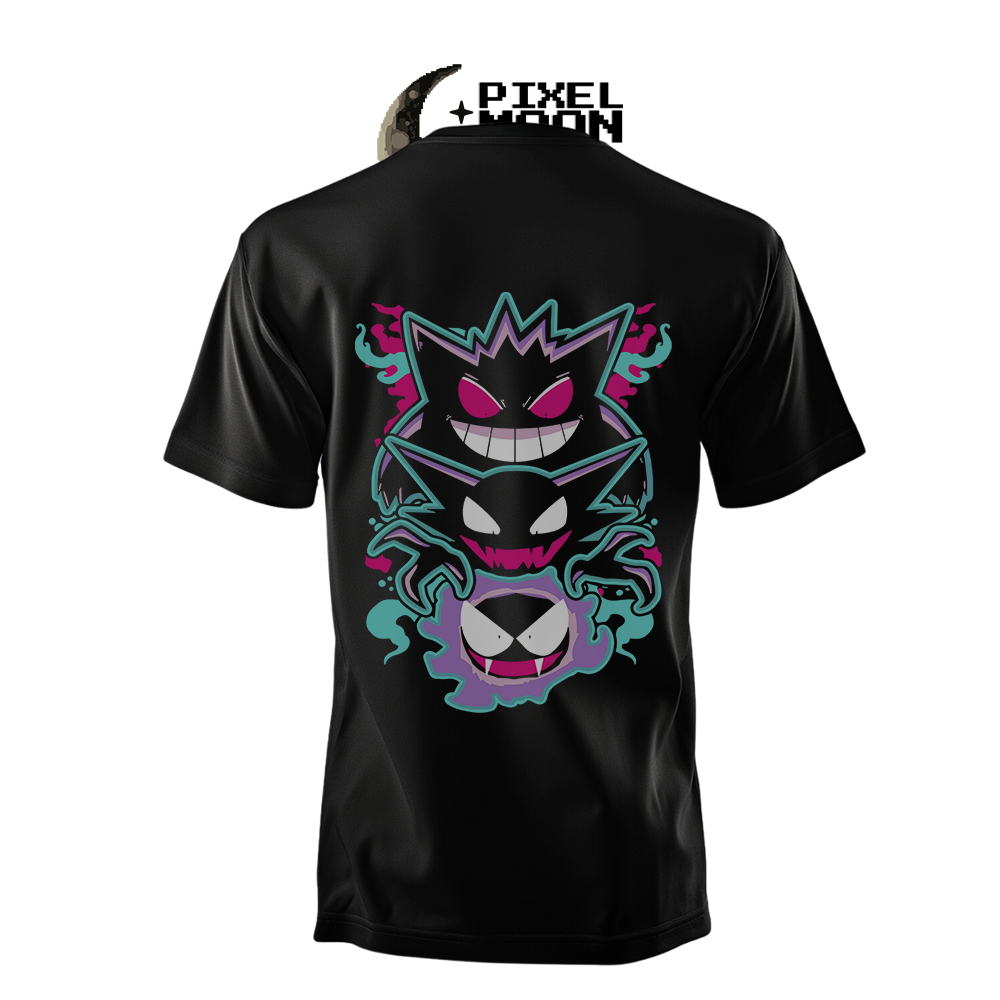 Camiseta Pokémon Ghost Trio (Gengar, Haunter, Gastly) Geek, Nerd, Gamer ...