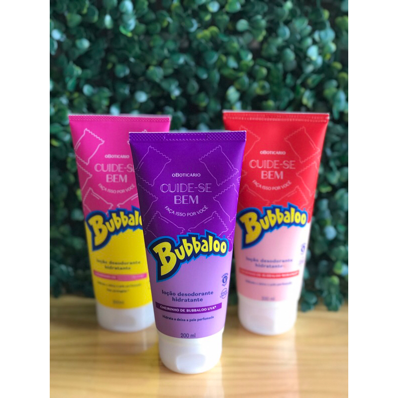 Kit de Loção Hidratante Bubbaloo 200ml Morango, Uva e Tutti Frutti ... Kit de Loção Hidratante Bubbaloo 200ml Morango, Uva e Tutti Frutti ...
