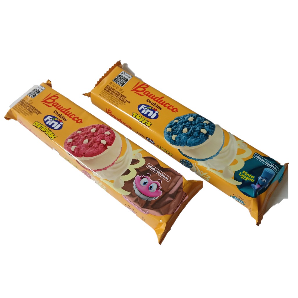 Kit 2 Bauducco Cookies Fini Dentaduras e Pinta Língua Tubes Azul com ...