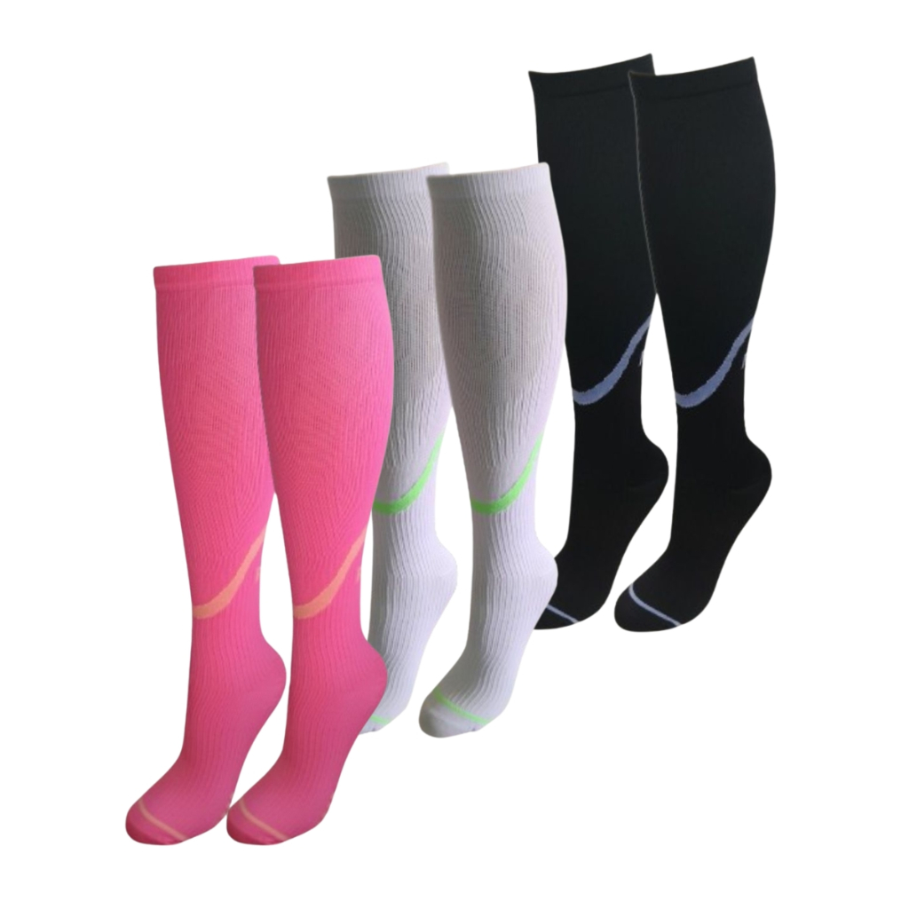 03 Pares Meias Femininas Compressivas Selene Compressão | Shopee Brasil