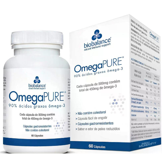 Suplemento Alimentar OmegaPure 60 Cápsulas Gastrorresistentes | Shopee ...
