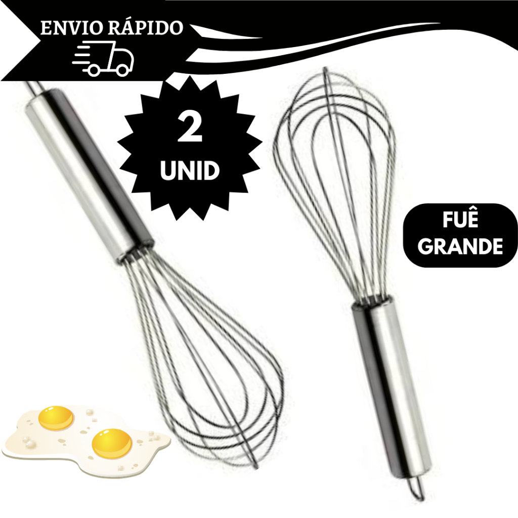 Jogo Com 2 Fouet Fue Mixer Profissional Utensílios de Cozinha Batedor ...
