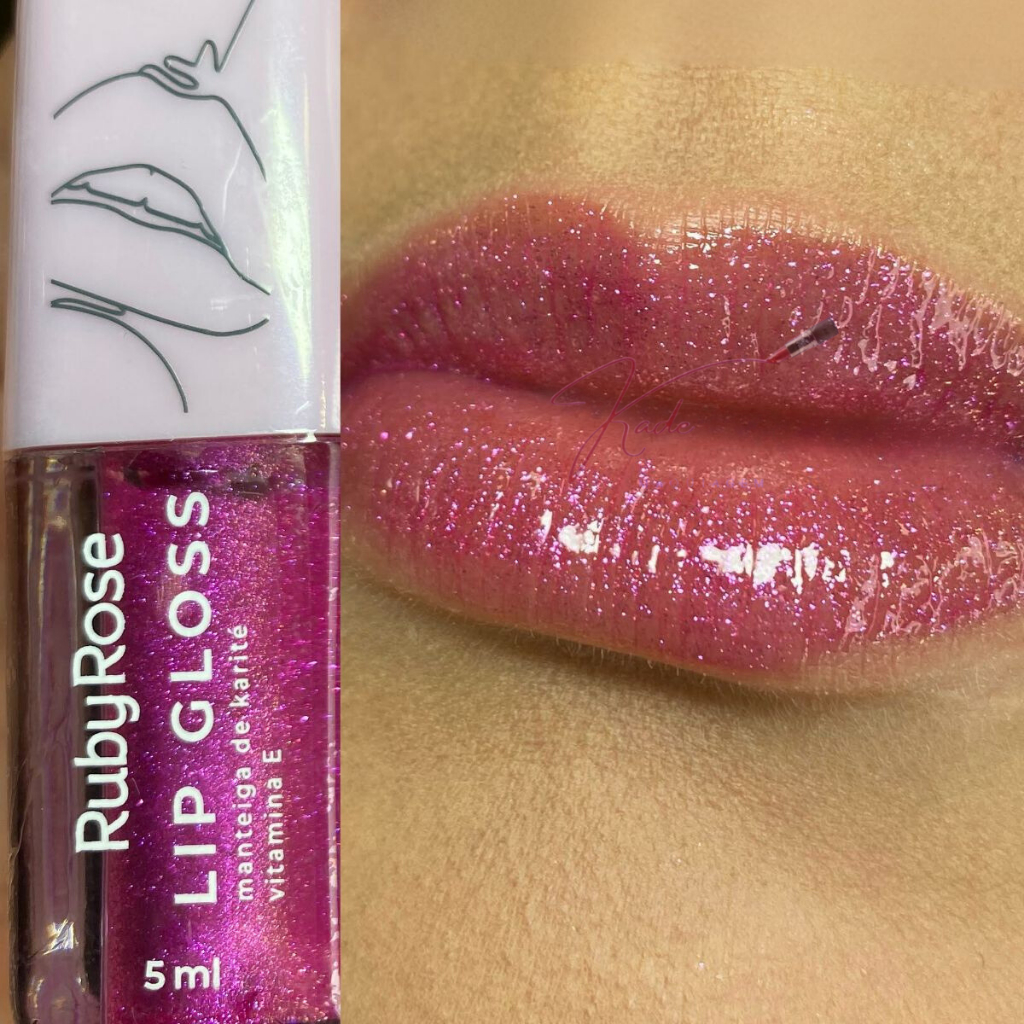 Lip Gloss Brilho Glitter Ruby Rose | Shopee Brasil