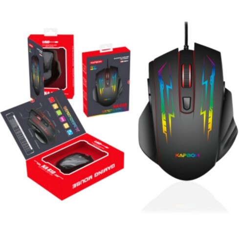 Mouse Gamer 3200 DPI com Botões Laterais e Led RGB Kapbom KA-610 | Shopee Brasil