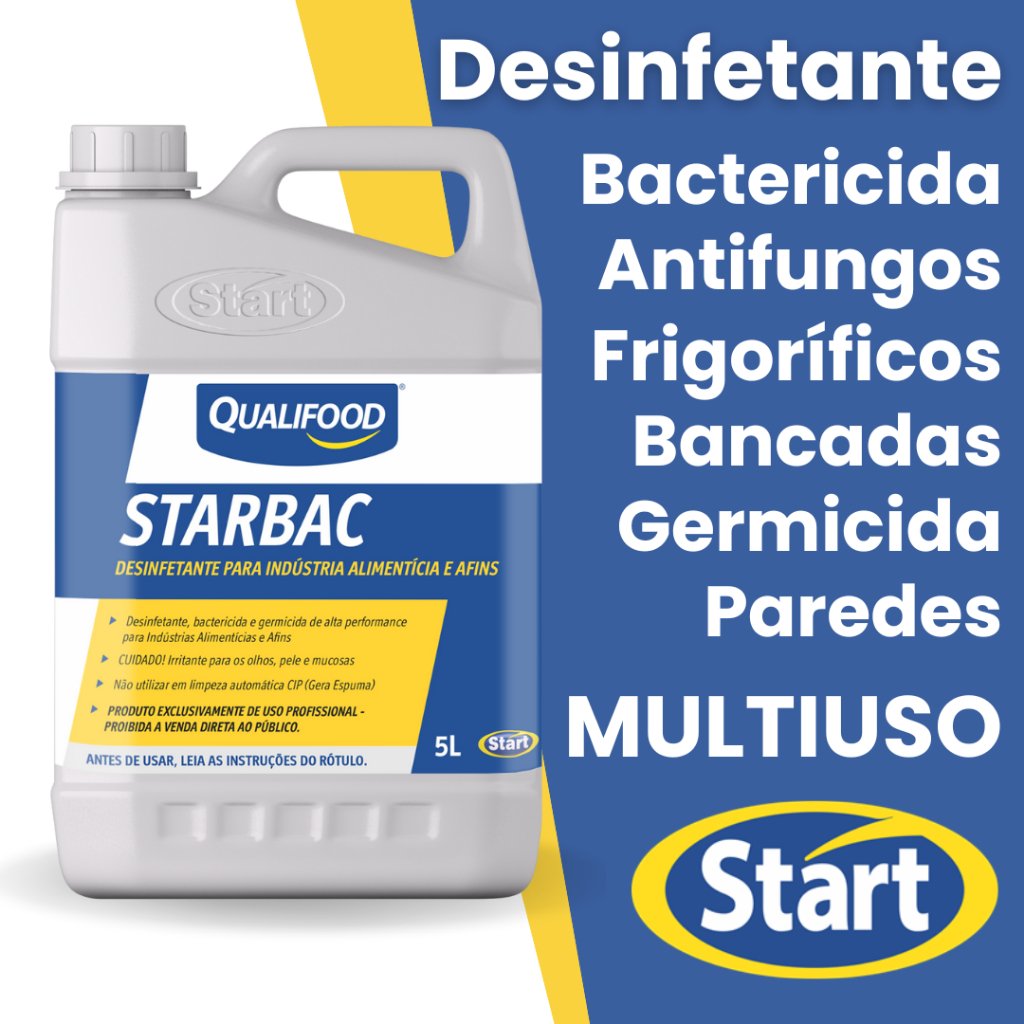 Desinfetante Multiuso Bactericida e Germicida Starbac Qualifood 5 ...