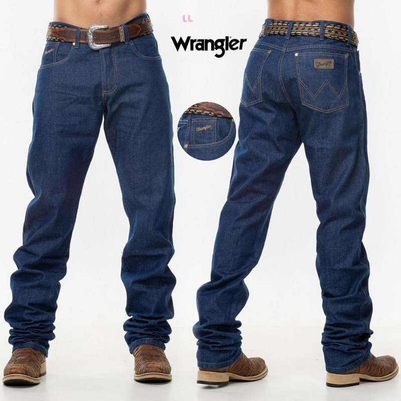 Calça country wangler Peão Americana 98 % algodao 2 elastano | Shopee ...