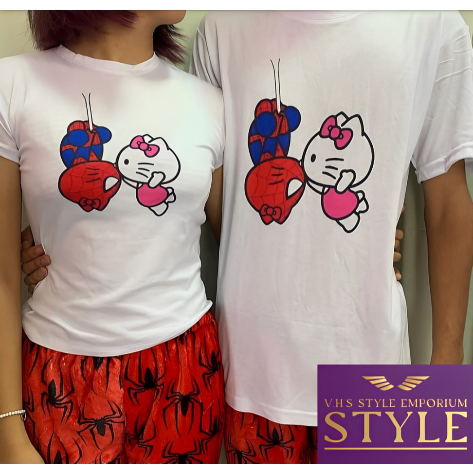 Camiseta casal Hello Kitty & Homem-Aranha - Namorados, Casados. A ...