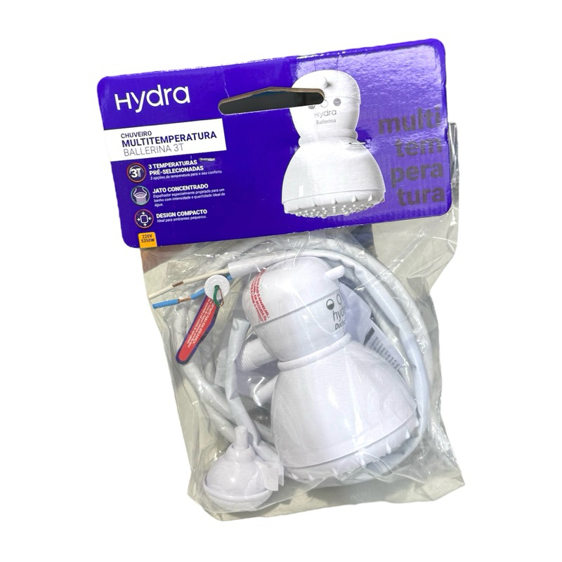 Ducha Ss Ballerina Hydra Corona 3t 220v 5350w Cor Branco Potência 5350 ...