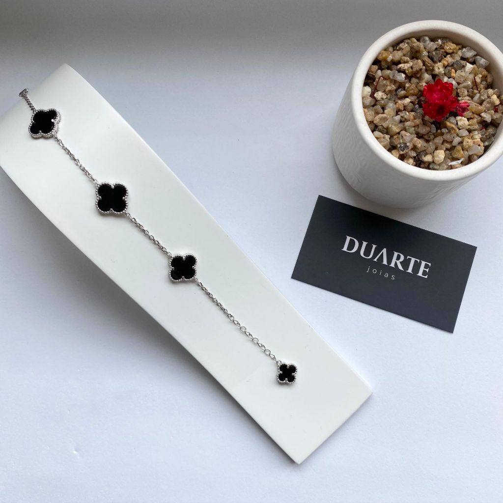 Pulseira Cosmos Preta Prata 925 | Shopee Brasil
