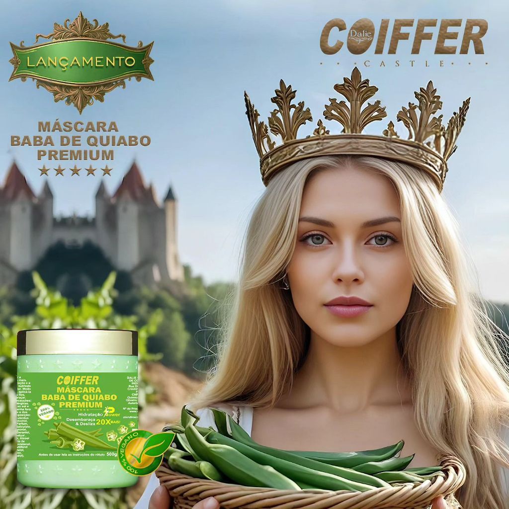 Máscara Baba de Quiabo Coiffer 500g Desembaraça e Hidrata 20x Mais ...