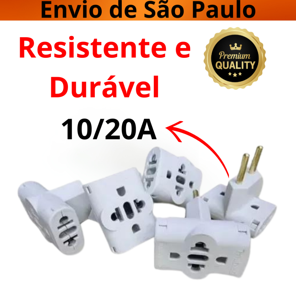 KIT 3 Adaptador Tomada TE Benjamin Inverso 10/20A Universal Todos tipos ...