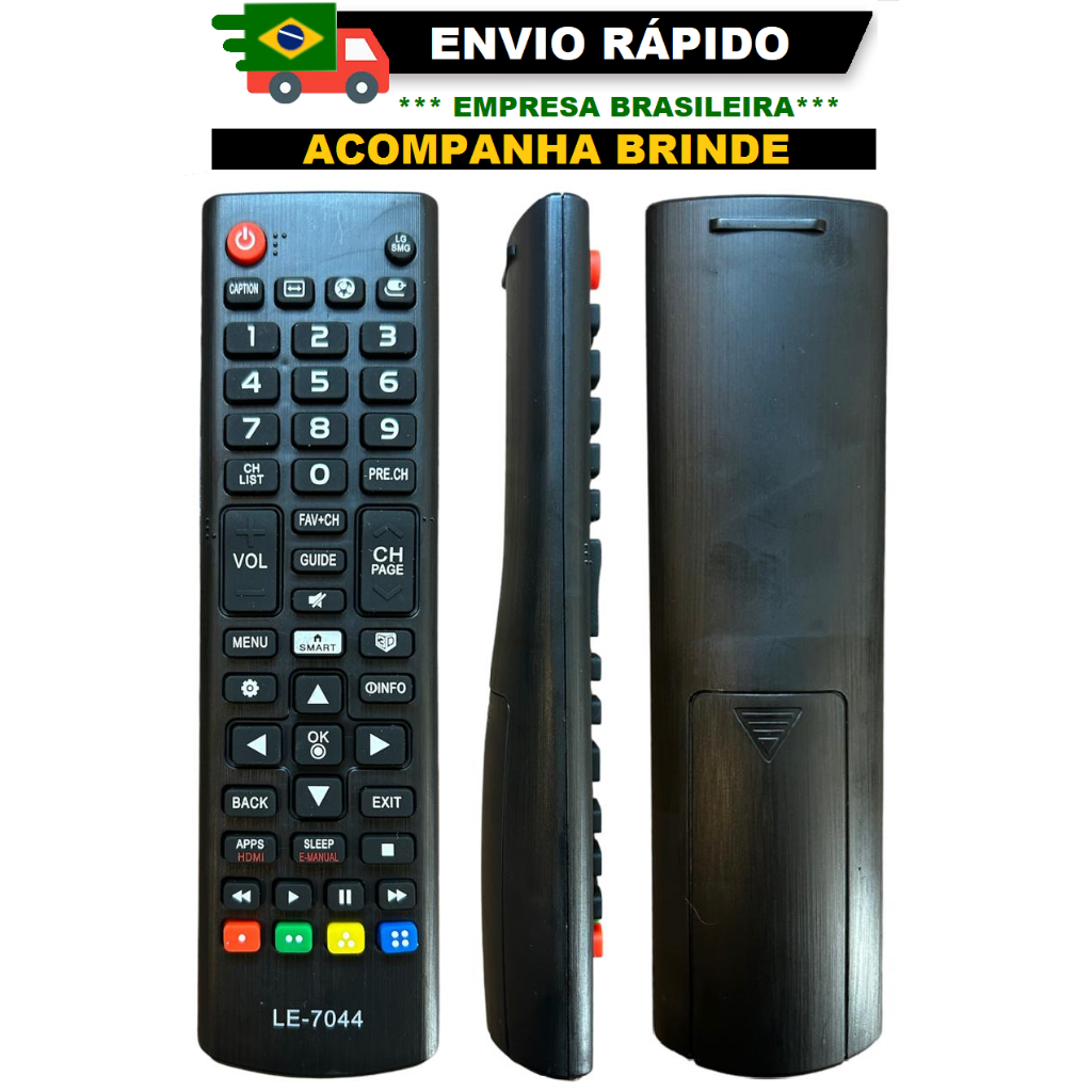 CONTROLE PARA TV SAMSUNG/ LG TVS SMART LED LCD LE-7044 | Shopee Brasil