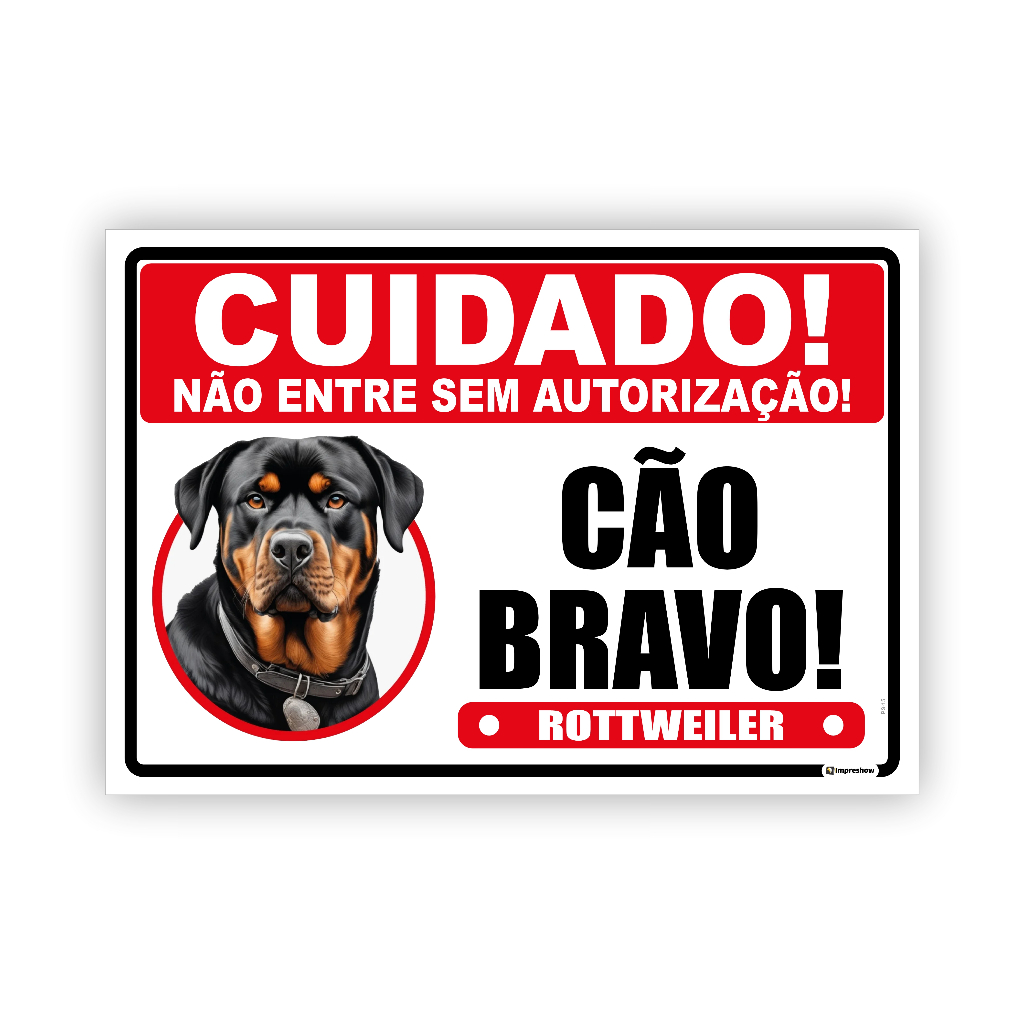 Placa Cuidado Cão Bravo Rottweiler - PS15 | Shopee Brasil