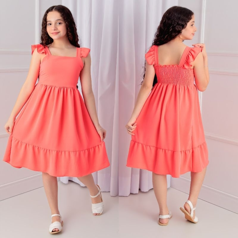 VESTIDO INFANTIL RAFAELITA INFANTO JUVENIL | Shopee Brasil