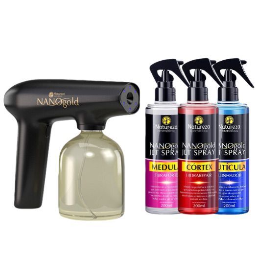Nano Jet Spray + Fluído Medula 200ml + Fluído Cortex 200ml + Fluído ...