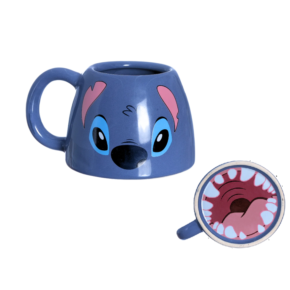 Caneca 3D Stitch Boca Alça Dupla Porcelana Disney | Shopee Brasil