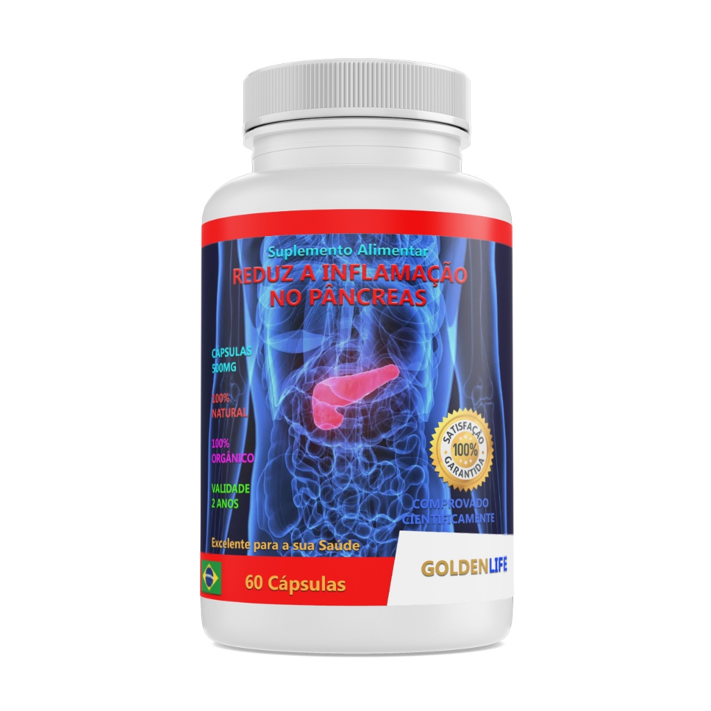 Reduz a Inflamação no Pâncreas 500mg 60 Cápsulas - GoldenLife | Shopee ...