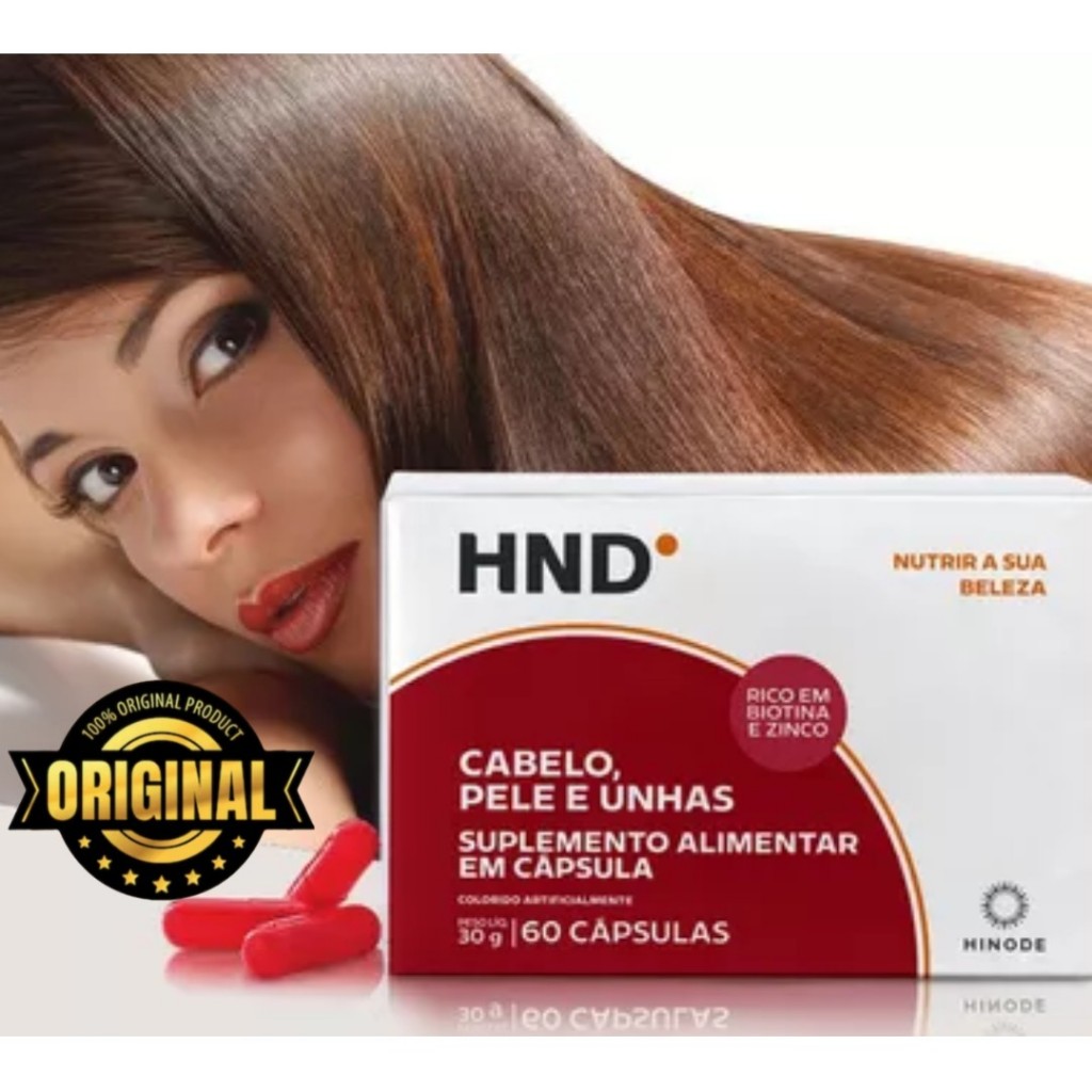 Suplemento Alimentar para Cabelo, Pele e Unhas HND- ORIGINAL | Shopee ...