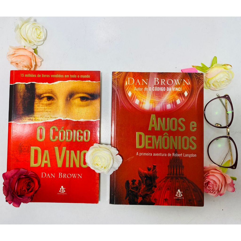 Livro Editora Sextante - Código da Vinci e Anjos e Demonios - Dan Brown | Shopee Brasil