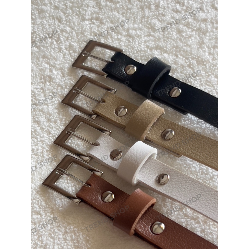 Kit 4 cinto feminino básico fivela prata fino largura 1,4cm | Shopee Brasil