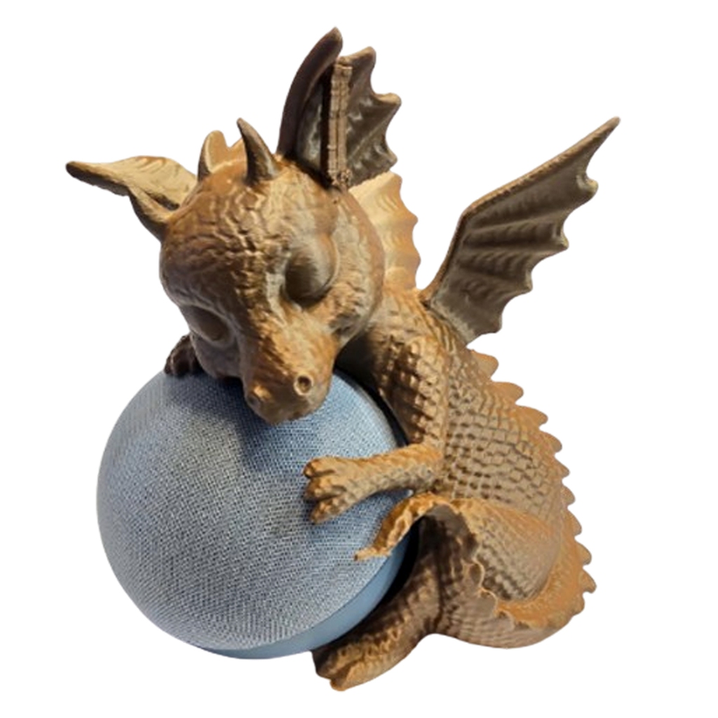 Suporte Alexa Compatível Echo Dot 4 E 5 Dragão Marrom | Shopee Brasil