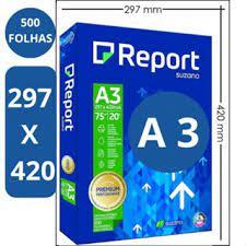 Papel Sulfite REPORT A3 75g 297x420 mm Pacote Com 500 Folhas | Shopee Brasil