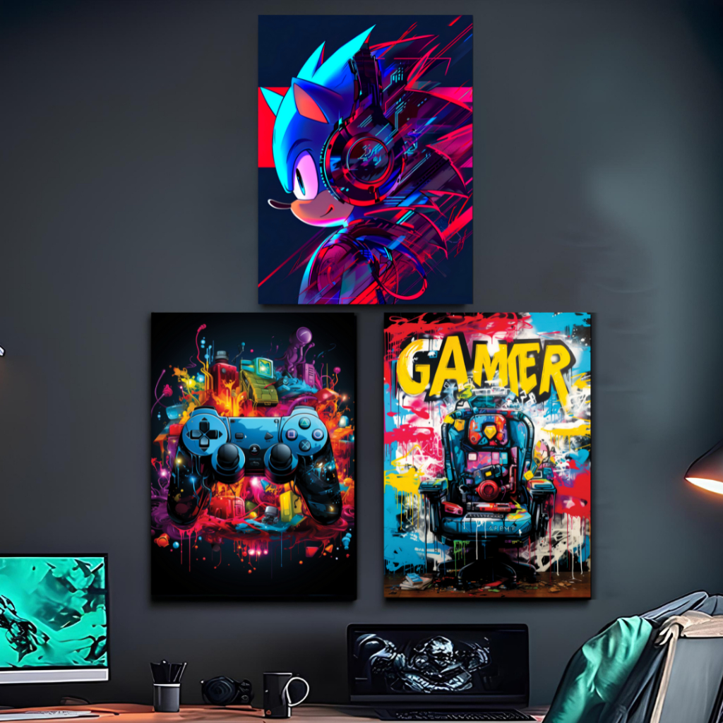 Kit 3 Placas Decorativas 1 ao 18 Gamer, Quadro Grande Jogos Frases ...