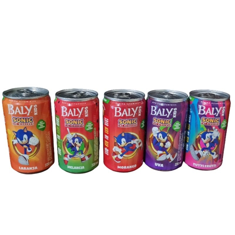 Kit 5 Latas Suco BaLy Kids Sonic (Lacradas) | Shopee Brasil