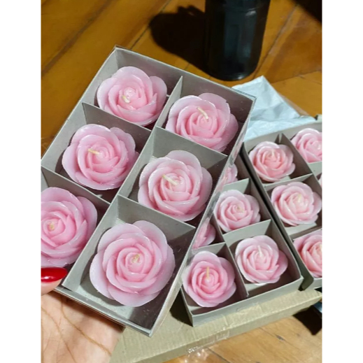 Vela Formato Flor Rosa Aberta Decoração | Shopee Brasil