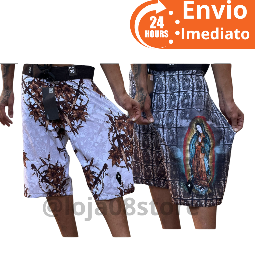 kit 2 bermuda masculina elastano estampada tipo mcd moda praia surf kit ...