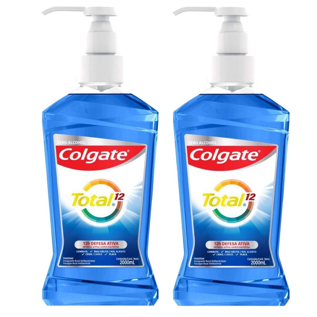 Kit Enxaguante Bucal Colgate Total Clean Mint 2L com 2 unidades ...