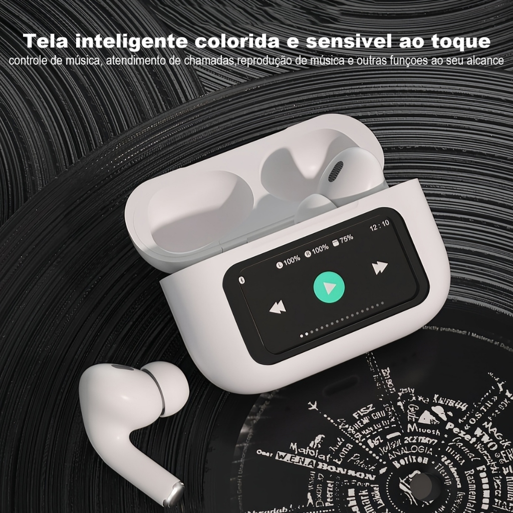 Fone sem fio tela touch rs68 | Shopee Brasil