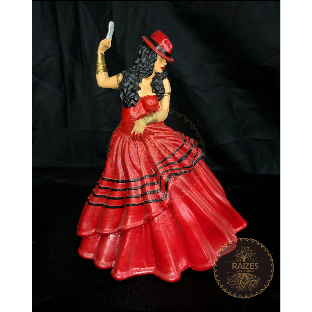 Estátua/Escultura Imagem Maria Navalha Malandra Vestido Vermelho com ...