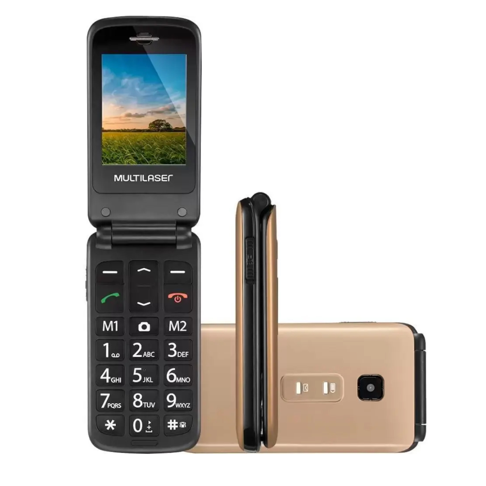 CELULAR FLIP VITA P9043 32MB DUAL CHIP MULTILASER DOURADO | Shopee Brasil