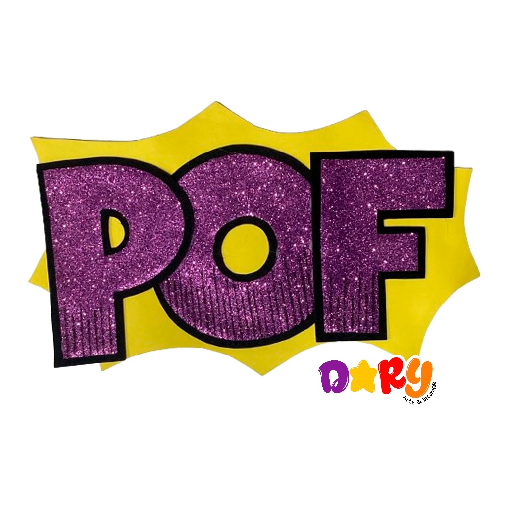 Aplique placa Onomatopeia POF tema história em quadrinhos Turma da ...