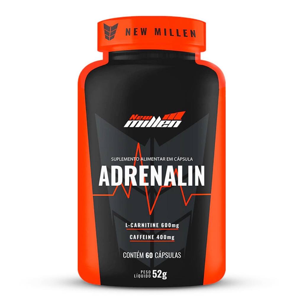 Adrenalin L Carnitina C/ Cafeína 60 Caps New Millen Termogenico ...