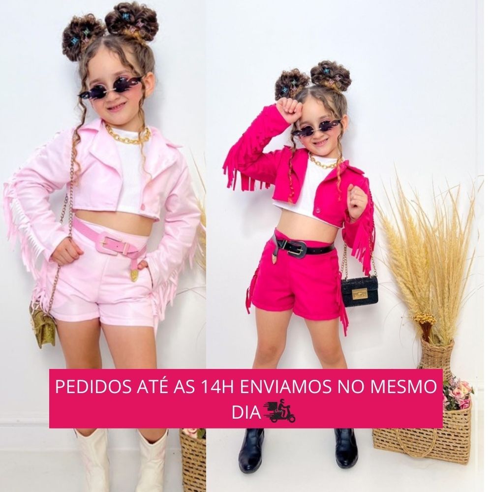 Conjunto Infantil Meninas Country Estilo Ana Castela Look Boiadeira 3 ...